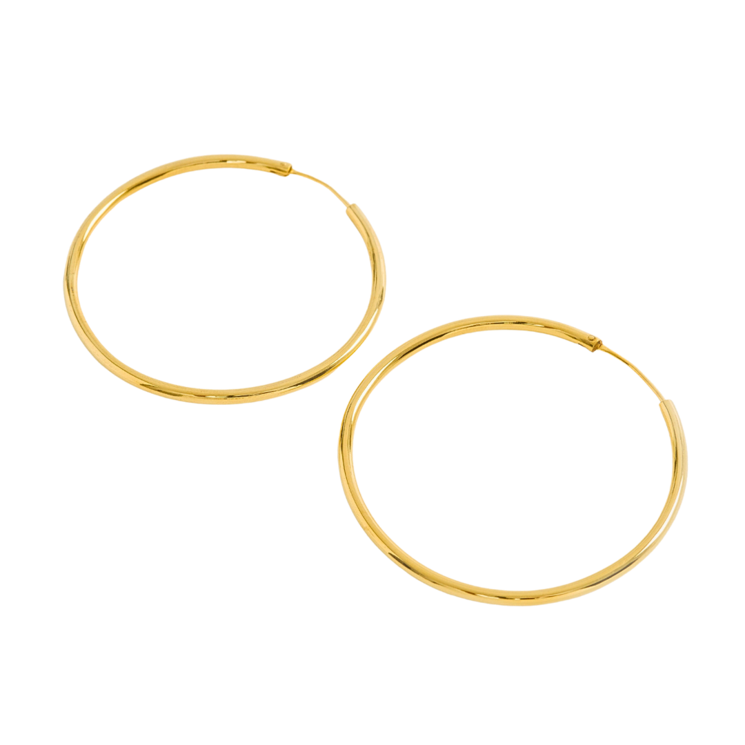 CAMILA|| stylish simple large gold hoops, waterproof 316L stainless ...