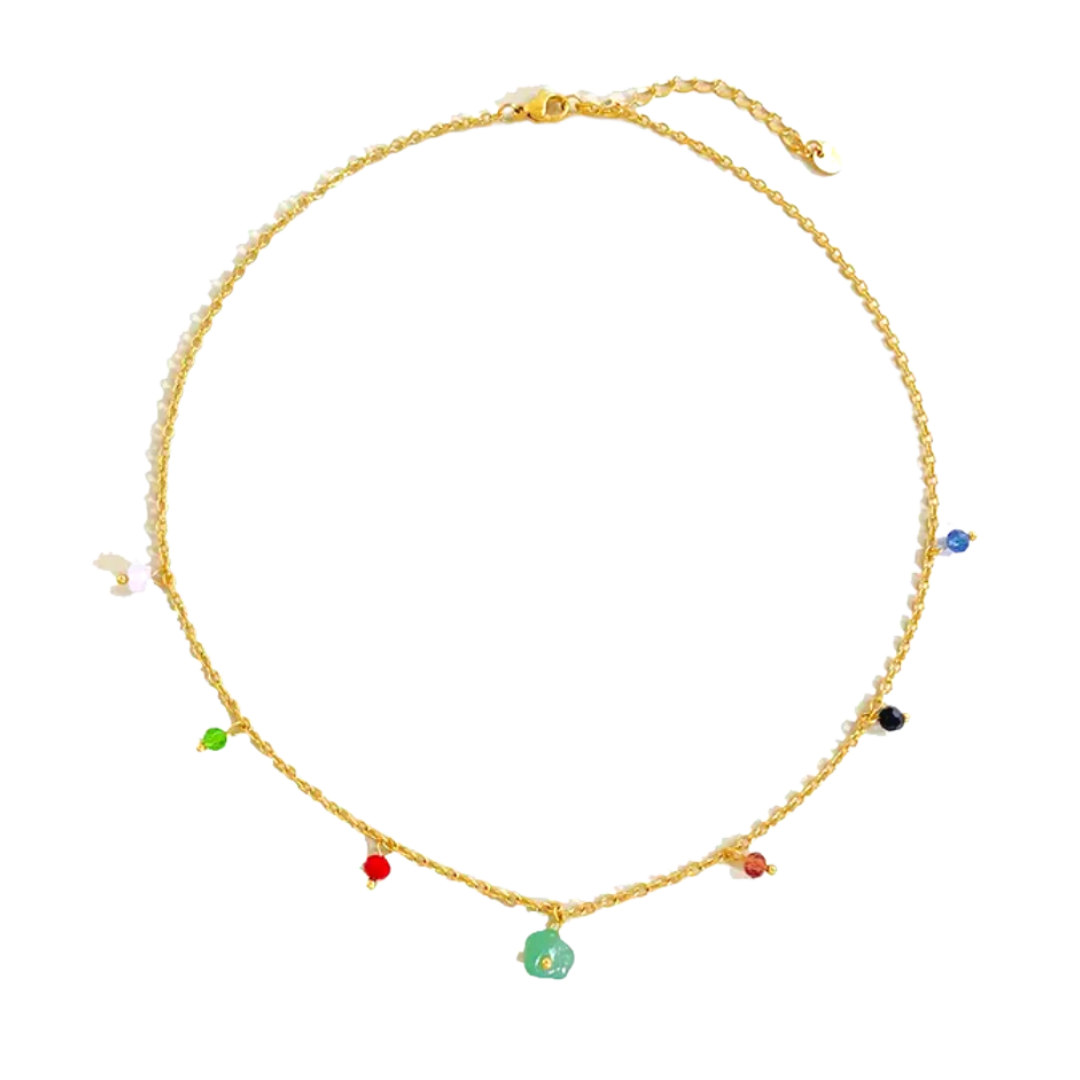 DIXIE | Recycled 316L Stainless Steel colourful stone necklace in Malta ...